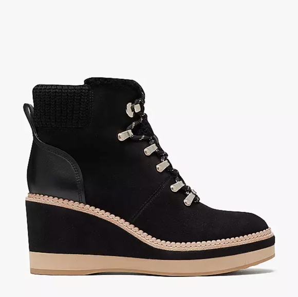 kate spade | Shoes | New Kate Spade Willow Wedge Laceup Booties Size ...
